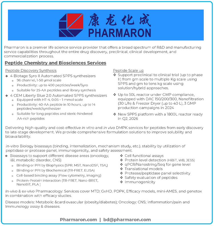 Pharmaron - Peptide Drug Hunting Consortium